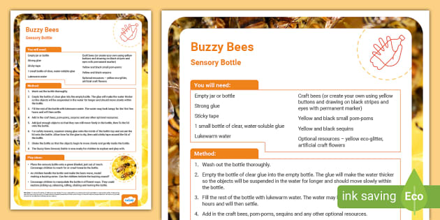 Buzzy Bees Sensory Bottle | Twinkl (teacher made) - Twinkl