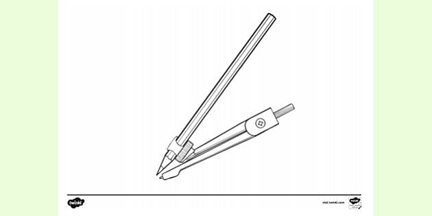 FREE! - Closed Pair of Compasses Colouring Sheet - Twinkl