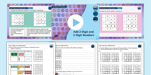👉 Year 3 DiM: Step 17 Add 2-Digit and 3-Digit Numbers Pack