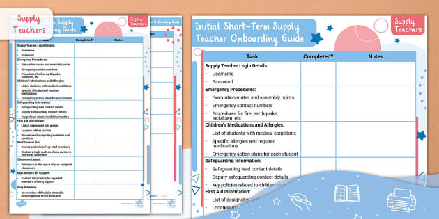 Initial Short-Term Supply Teacher Onboarding Guide - Twinkl