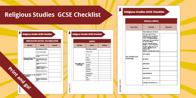 Religious Studies GCSE Checklist