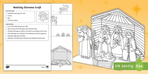 Nativity Diorama Craft (teacher made) - Twinkl