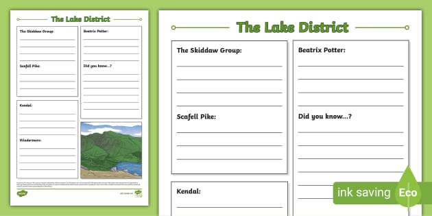 Lake District Fact File Template (teacher made) - Twinkl