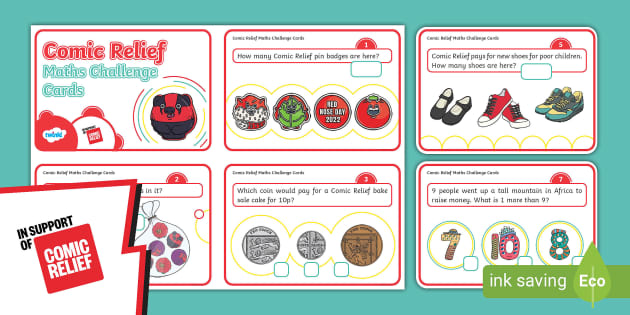 FREE! - 👉 Comic Relief: Maths Activity Cards Ages 3-5