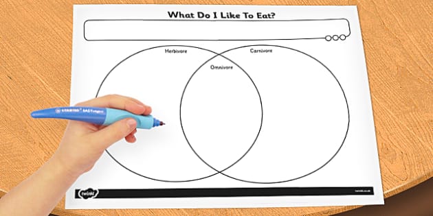 Carnivore Omnivore and Herbivore Venn Diagram Worksheet - venn