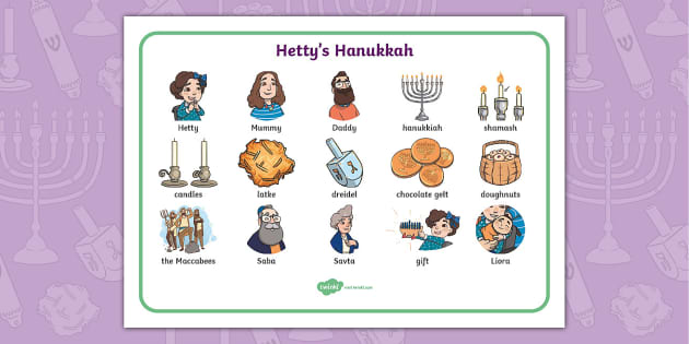 Hetty's Hanukkah Word Mat (teacher made) - Twinkl