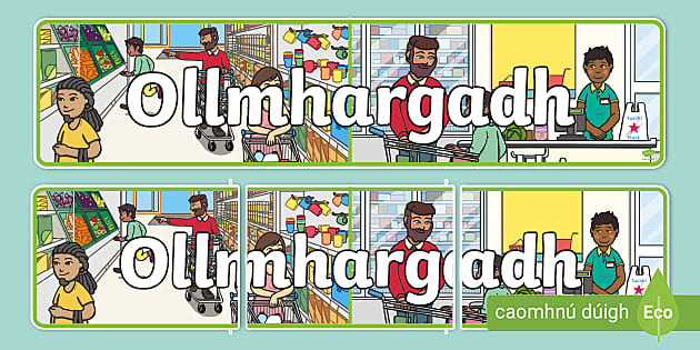 Supermarket Banner Gaeilge