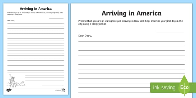 Arriving in New York: Historical Diary Writing Activity