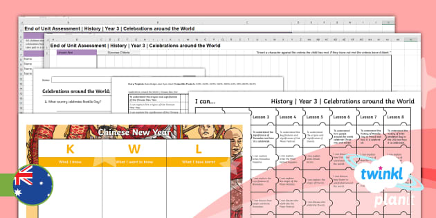 History Year 3 Celebrations around the World Assessment Pack