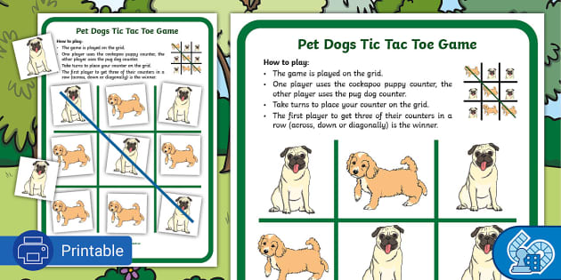 Pet Dogs Tic Tac Toe Game (Lehrer gemacht) - Twinkl