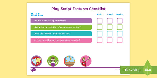 KS1 Play Script Checklist KS1 Play Script Checklist
