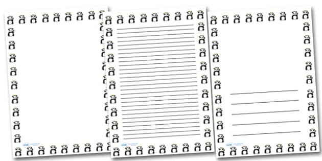 Panda Landscape Page Borders- Landscape Page Borders - Page