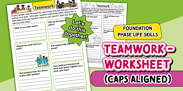 Foundation Phase Life Skills - Teamwork - Worksheet (CAPS Aligned)