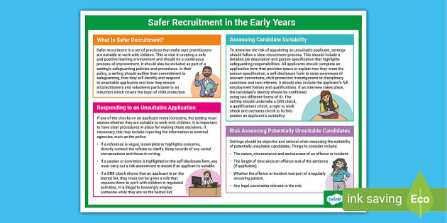 Safer Recruitment for Day Nurseries and Preschools - Twinkl