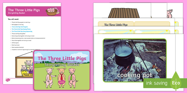 The Three Little Pigs Storytelling Basket (Teacher-Made)