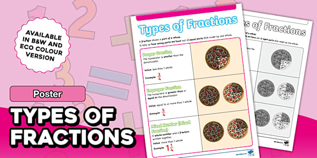 Senior Phase Maths - Types of Fractions Poster (CAPS Aligned)
