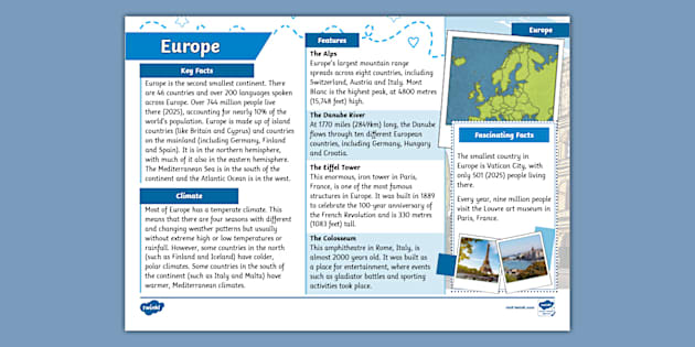 KS2 Europe Fact File (Teacher-Made) - Twinkl