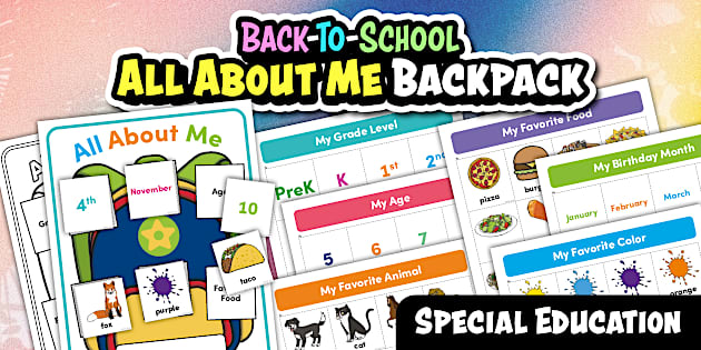All About Me Back-To-School Adapted Craft for Special Education