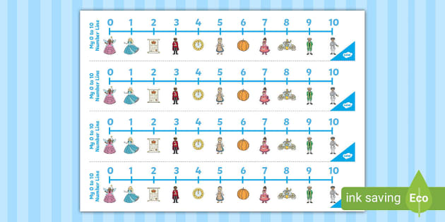 FREE! - Cinderella Number Lines 0-10 (teacher made) - Twinkl