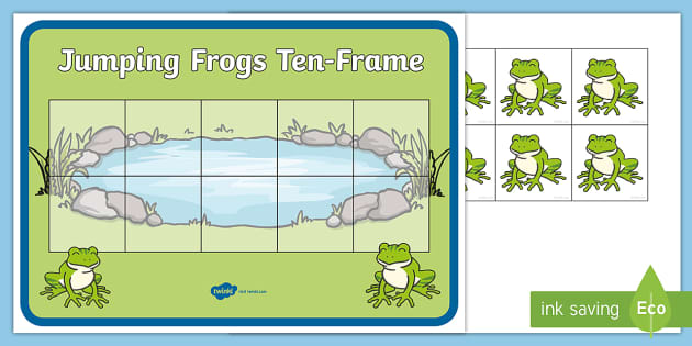 Jumping Frogs Ten-Frame and Counters Activity Pack - Twinkl