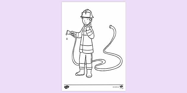 FREE! - Firefighter Girl Colouring | Colouring Sheets