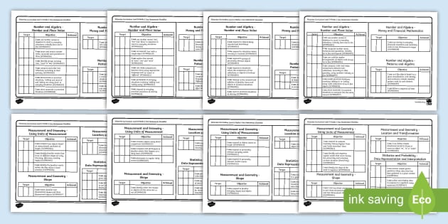Vic Curriculum Maths Levels A-D "I Can..." Checklist