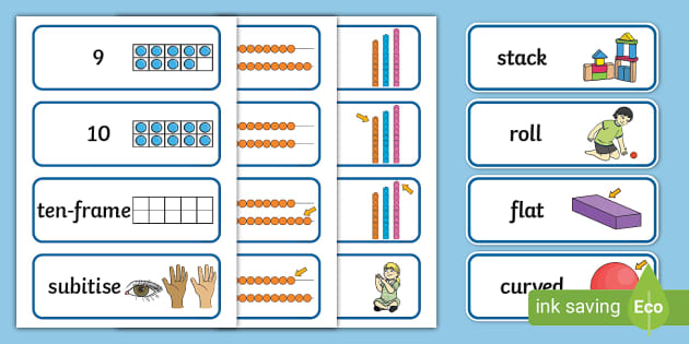 👉 EYFS Maths Vocabulary Cards White Rose Maths Building 9 & 10