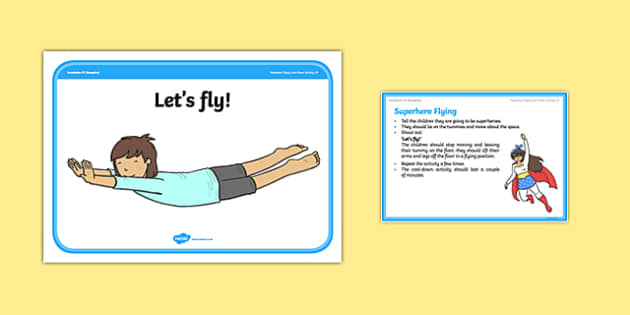 Superhero Flying Cool-Down Activity Card (teacher made)