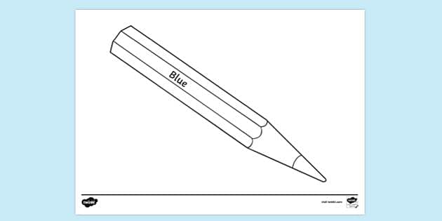 FREE! - Blue Pencil Colouring | Colouring Sheets - Twinkl