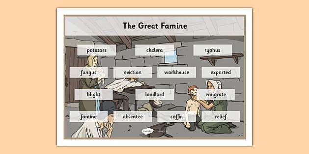 The Great Famine - Vocabulary Mat (teacher made) - Twinkl