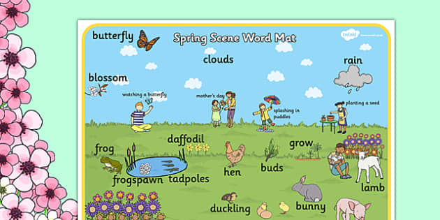 Springtime Scene Word Mat (teacher made)