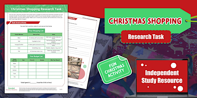 Christmas Shopping Research Task