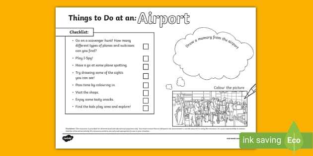 Fun Things to Do at an Airport (teacher made) - Twinkl