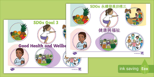 SDGs Display Poster：Good Health and Wellbeing ｜中英雙語