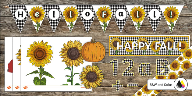 Sunflower Patch Bulletin Board Pack (teacher made) - Twinkl