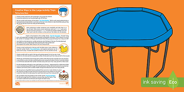 EYFS Creative Ways to Use Large Activity Trays: Taking Away