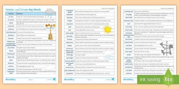 Weather And Climate Keywords Glossary Activity Twinkl Weather And Climate Keywords Glossary Activity Twinkl