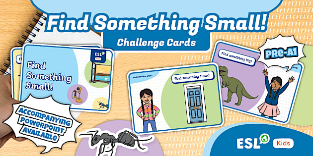 ESL Find Something Small! Challenge Cards (teacher made)