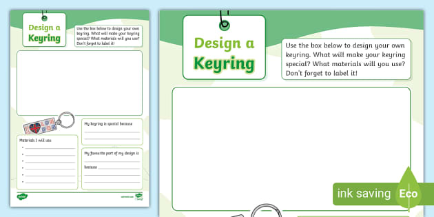 Design a Keyring Worksheet (Teacher-Made) - Twinkl
