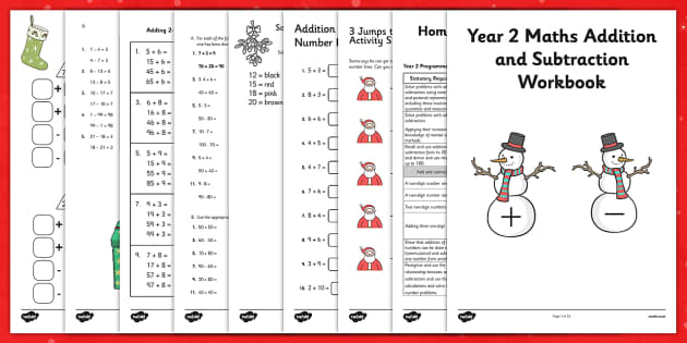 Year 2 Christmas Maths Worksheets - Addition and Subtraction