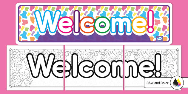 Bright Terrazzo Theme Welcome Banner (Teacher-Made) - Twinkl