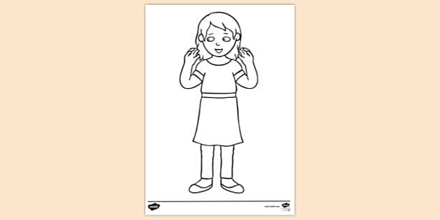 Blue Eyed Girl Colouring | Colouring Sheet