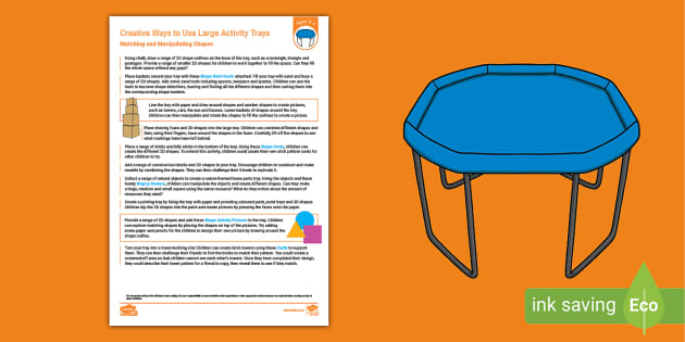 EYFS Large Activity Trays: Matching and Manipulating Shapes