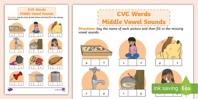 CVC Middle Vowel Sound Activity - SATPIN - Phonics Phase 2