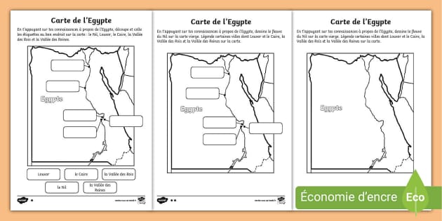 Carte de l'Egypte (teacher made) - Twinkl