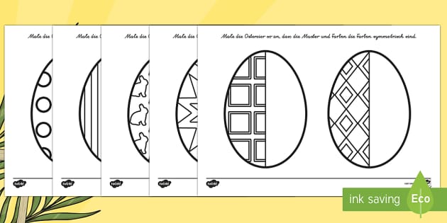 Easter Egg Symmetry Sheets German