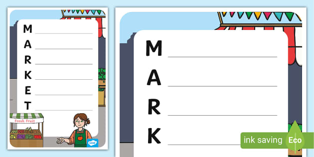 Market - Acrostic Poem (teacher made) - Twinkl