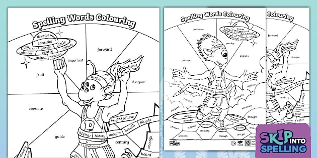 Skip Into Spelling Y3/4 Statutory Spellings Colouring Sheet