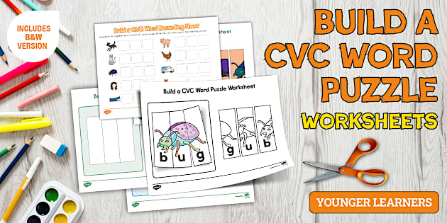 Build a CVC Word Puzzle Worksheet