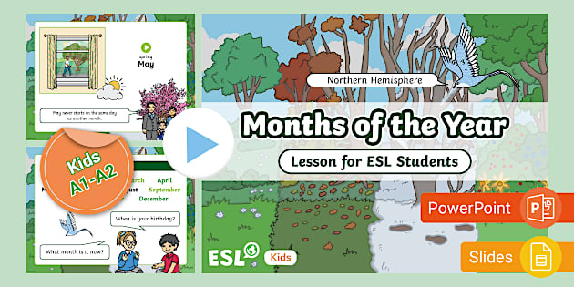 ESL Months of the Year [Kids, A1-A2] Resource - Twinkl